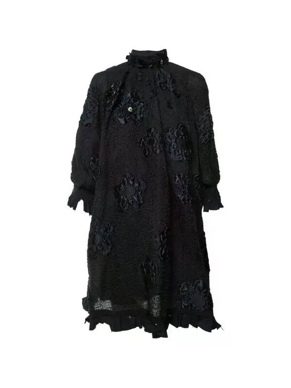 Fendi Textured Dress With Floral Appliqu
