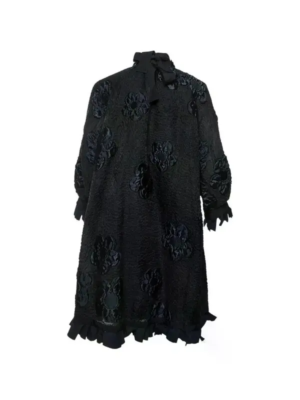 Fendi Textured Dress With Floral Appliqu