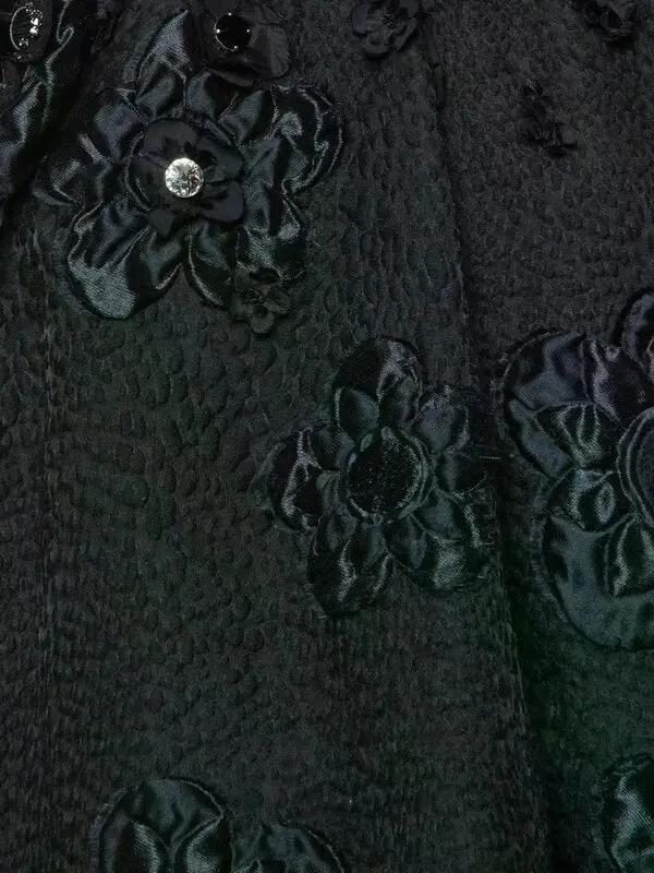 Fendi Textured Dress With Floral Appliqu