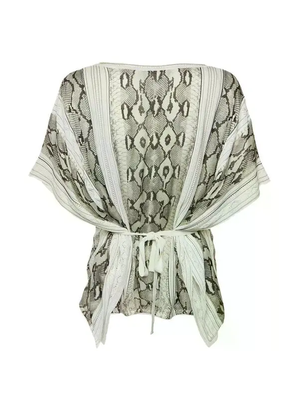 Roberto Cavalli Snake-print Silk Panel Tunic Top