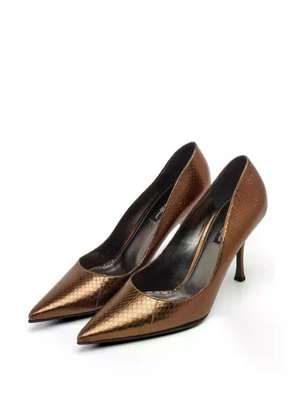 Dolce & Gabbana Snakeskin-embossed Stiletto Pumps