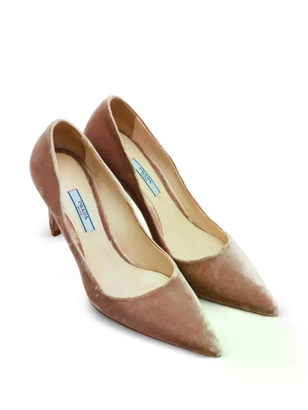 Prada Velvet Pointed-toe Pumps - Neutrals