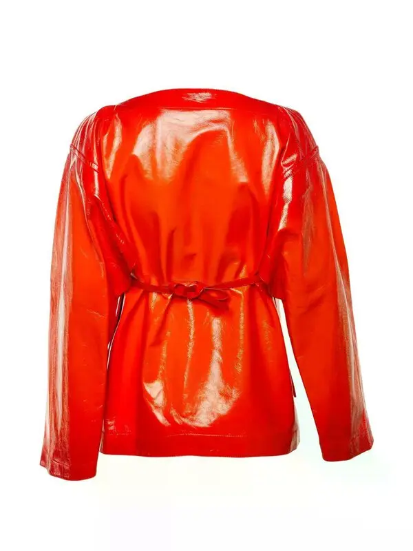 Bottega Veneta Degradé Leather Side-tie Blouse