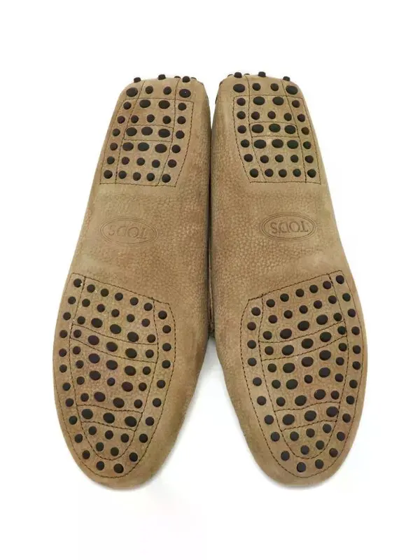 TOD'S Green Nubuck Gommino Loafers