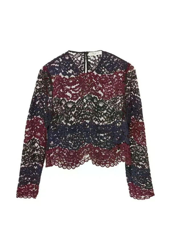 Sandro Floral Lace Scalloped Top