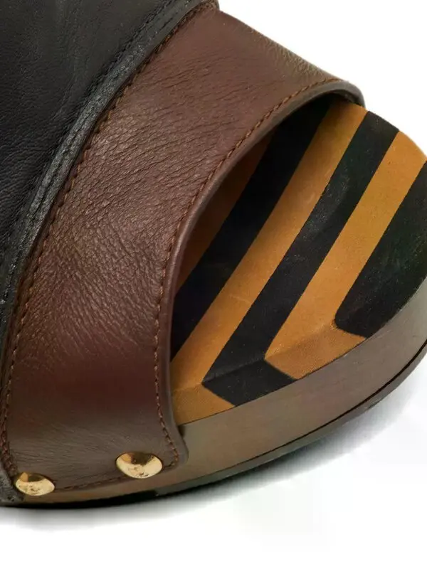 Fendi Striped Platform Sandals