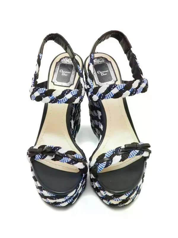 Dior Braided Platform Wedge Sandals