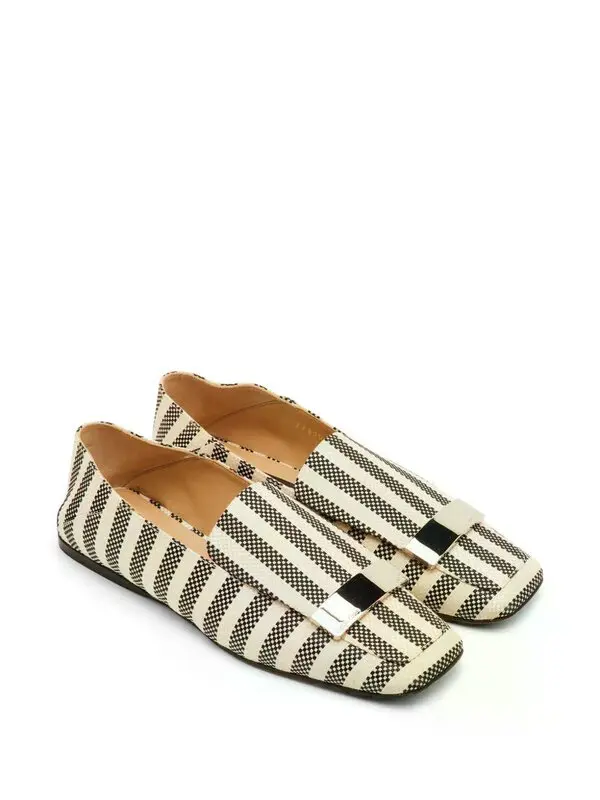 SERGIO ROSSI Sr1 Striped Moccasins