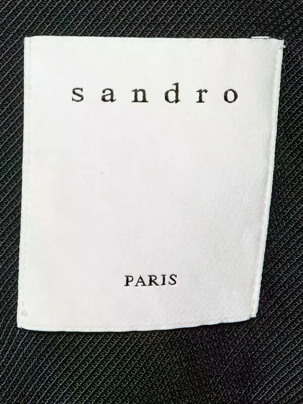 Sandro Single-breasted Tailored Blazer With Velvet Trim - Black