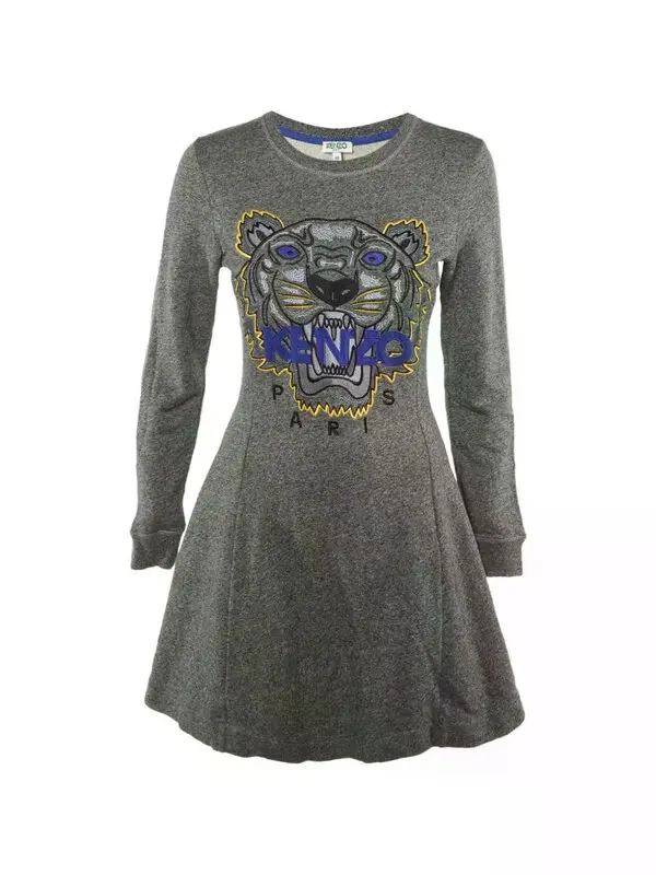 Kenzo Embroidered Crew Neck Sweater Dress
