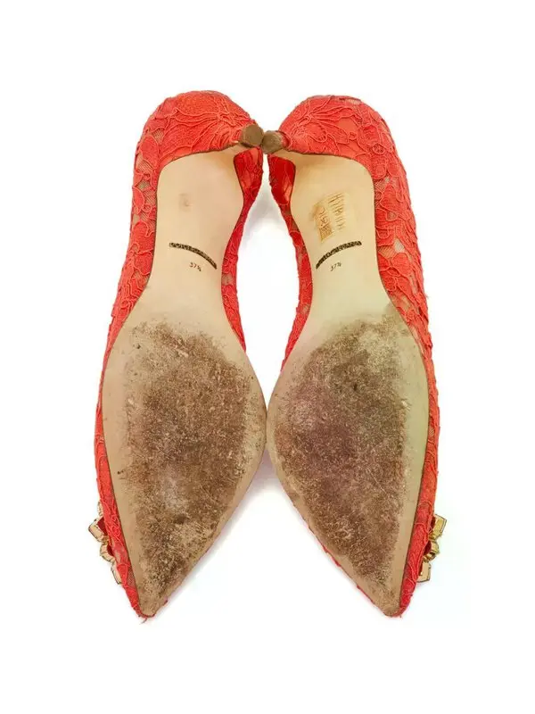 Dolce & Gabbana Bellucci Lace Pumps - Orange