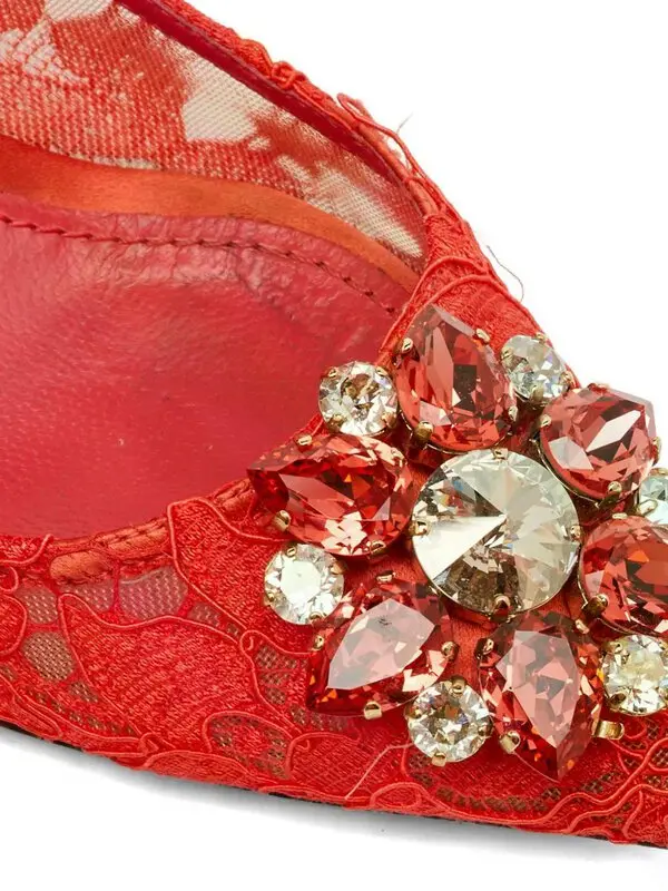 Dolce & Gabbana Bellucci Lace Pumps - Orange