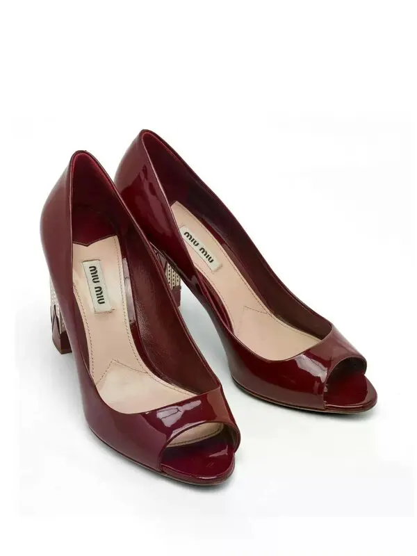 Miu Miu Peep-toe Crystal-embellished Pumps