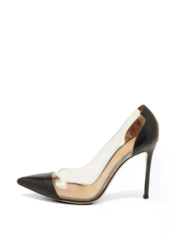 GIANVITO ROSSI Plexi Pointed-toe Heeled Pumps - Black