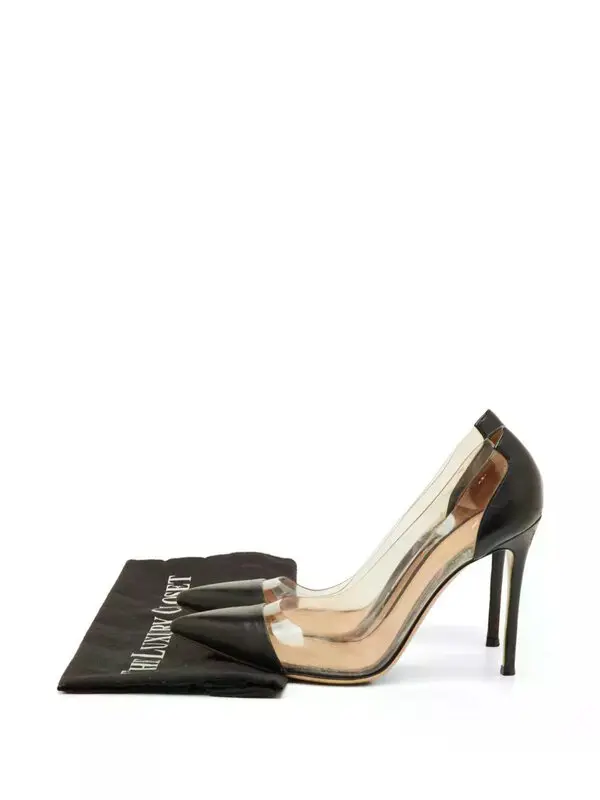 GIANVITO ROSSI Plexi Pointed-toe Heeled Pumps - Black