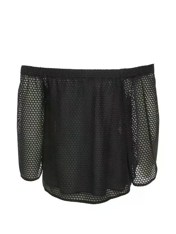 Maje Off-the-shoulder Mesh Top