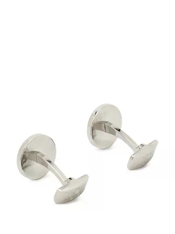 AIGNER Logo-plaque Ceramic-detail Cufflinks - Silver