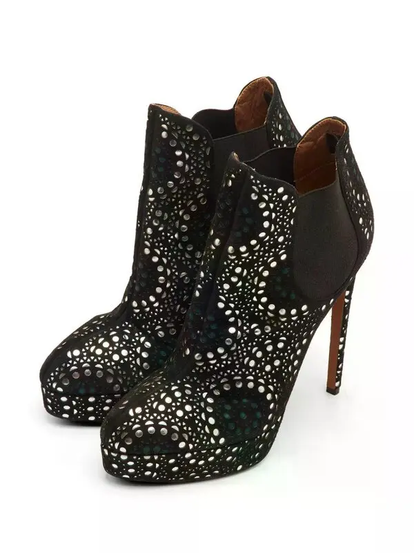 Alaïa Laser-cut Platform Stiletto Boots