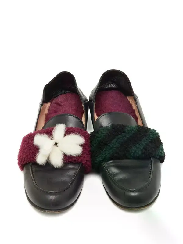 Fendi Shearling Flower Loafers