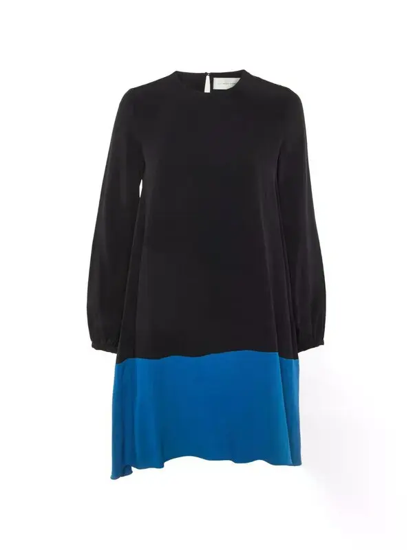 Victoria Beckham Two-tone Long-sleeve Mini Dress