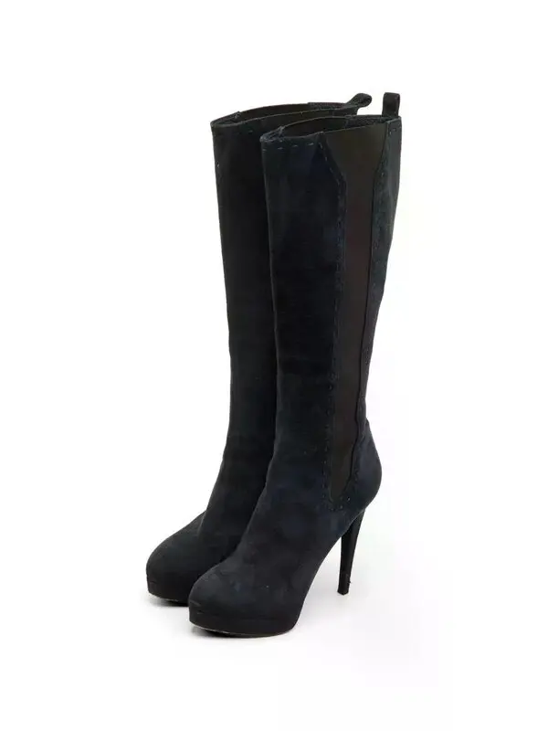 Saint Laurent Suede Platform Stiletto Boots