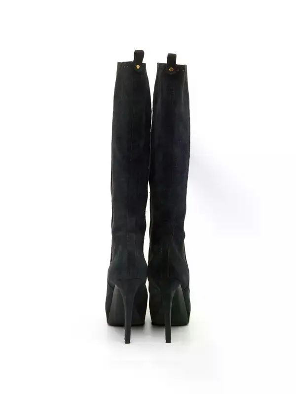 Saint Laurent Suede Platform Stiletto Boots