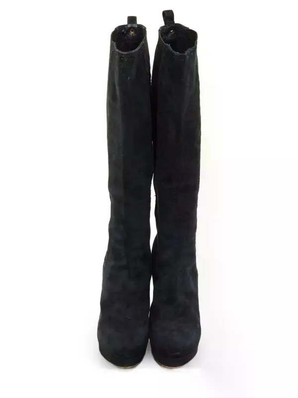 Saint Laurent Suede Platform Stiletto Boots
