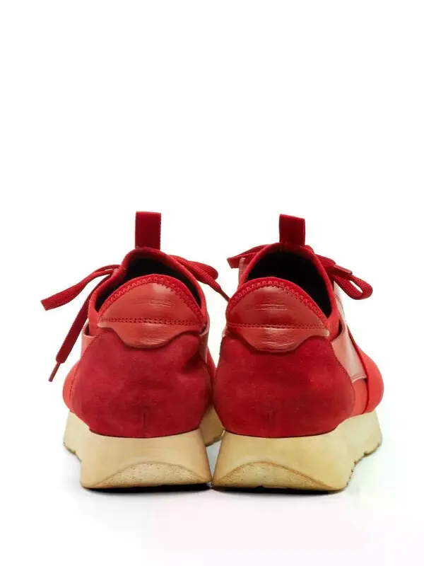 Balenciaga Mesh And Suede Lace-up Sneakers - Red