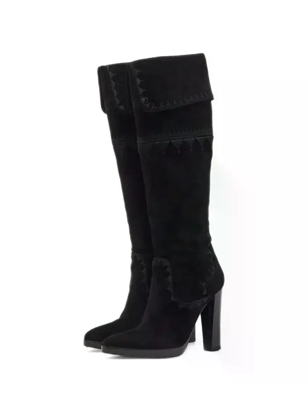 Hermès Embroidered Suede Boots