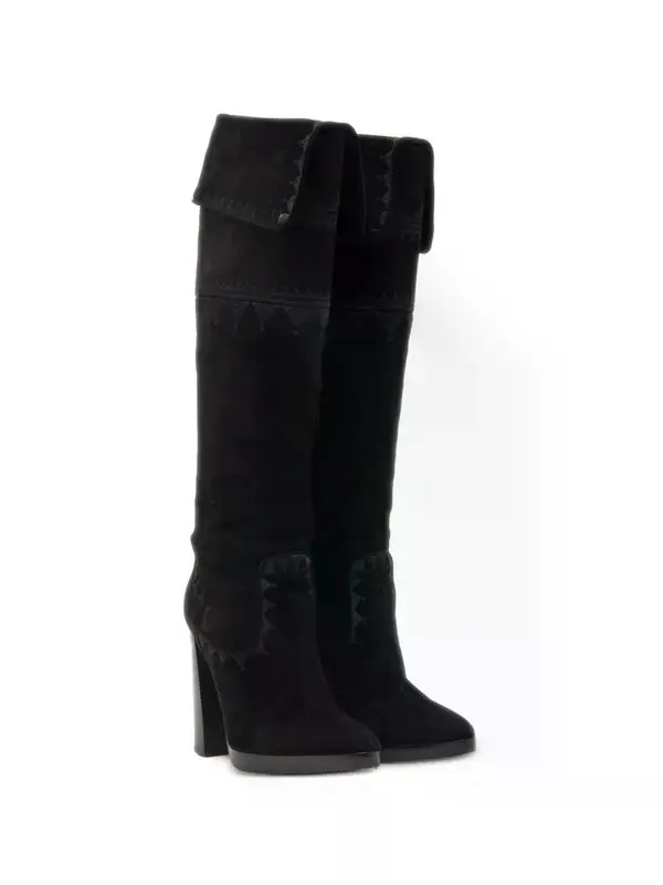 Hermès Embroidered Suede Boots