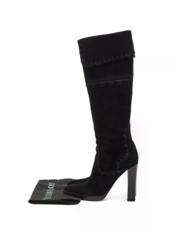 Hermès Embroidered Suede Boots