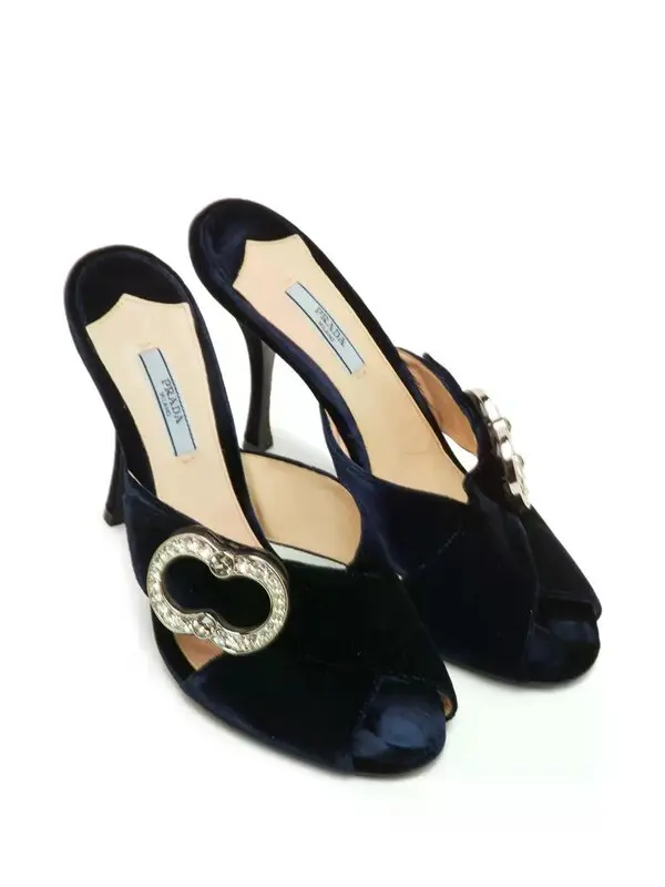 Prada Crystal-embellished Velvet Sandals