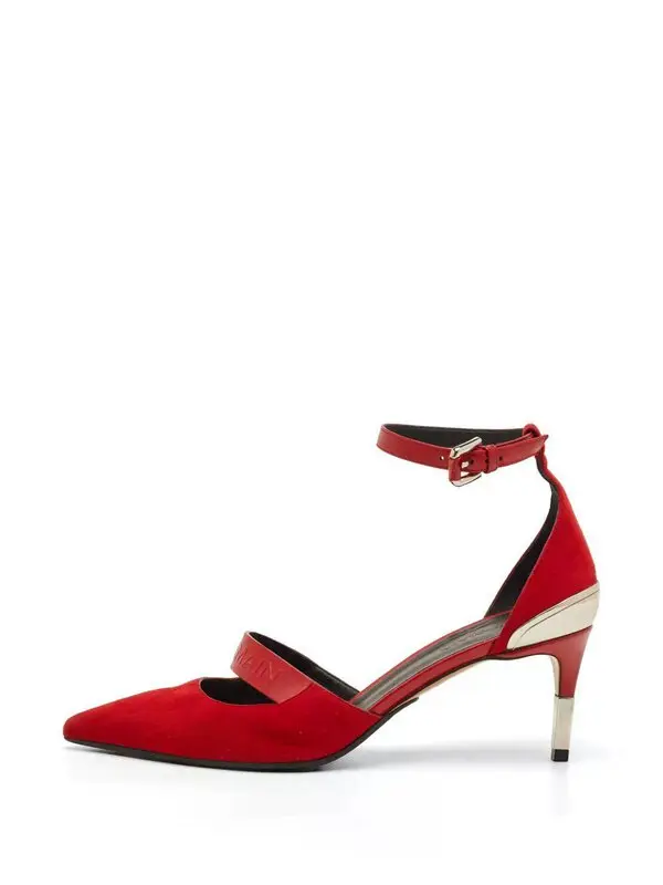 Balmain Logo-embossed Ankle-strap Pumps