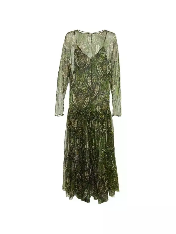 Saint Laurent Maxi Paisley-print Sheer Dress