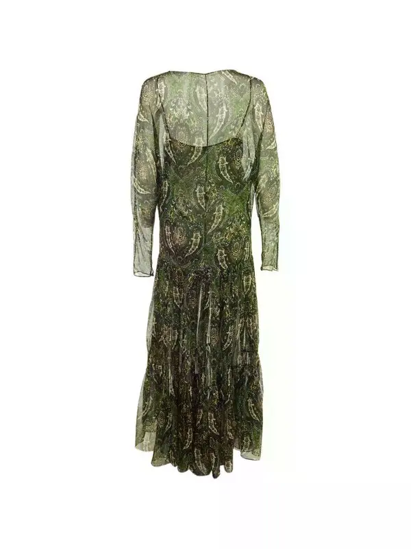 Saint Laurent Maxi Paisley-print Sheer Dress