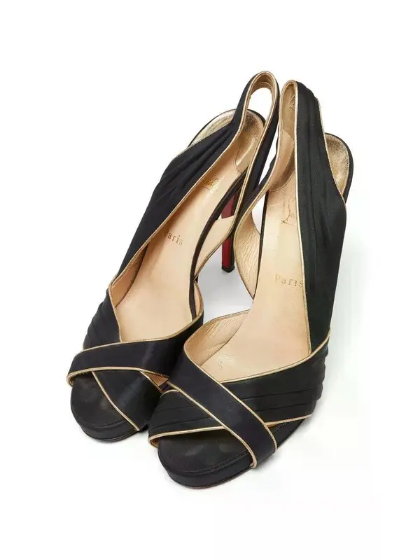 CHRISTIAN LOUBOUTIN Leather Platform Slingback Sandals