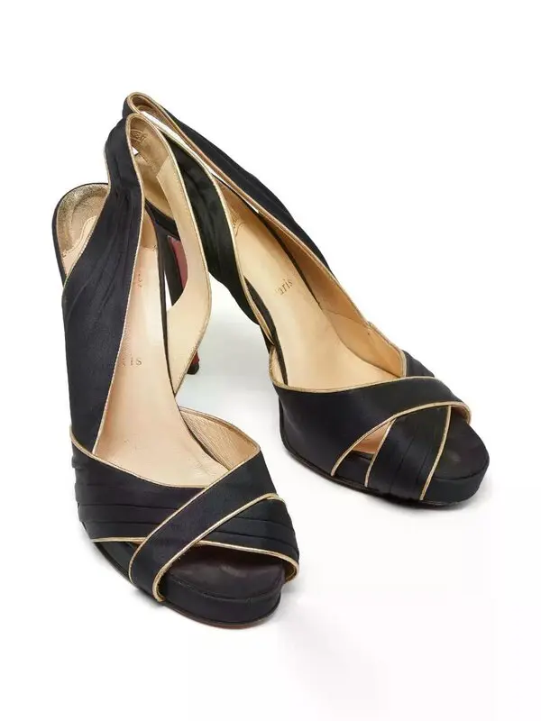 CHRISTIAN LOUBOUTIN Leather Platform Slingback Sandals