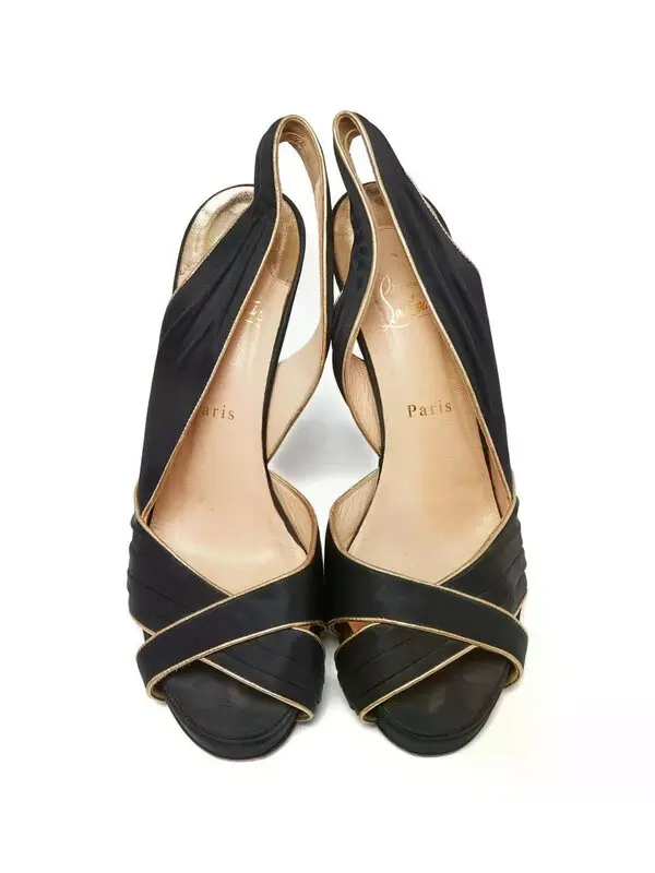 CHRISTIAN LOUBOUTIN Leather Platform Slingback Sandals