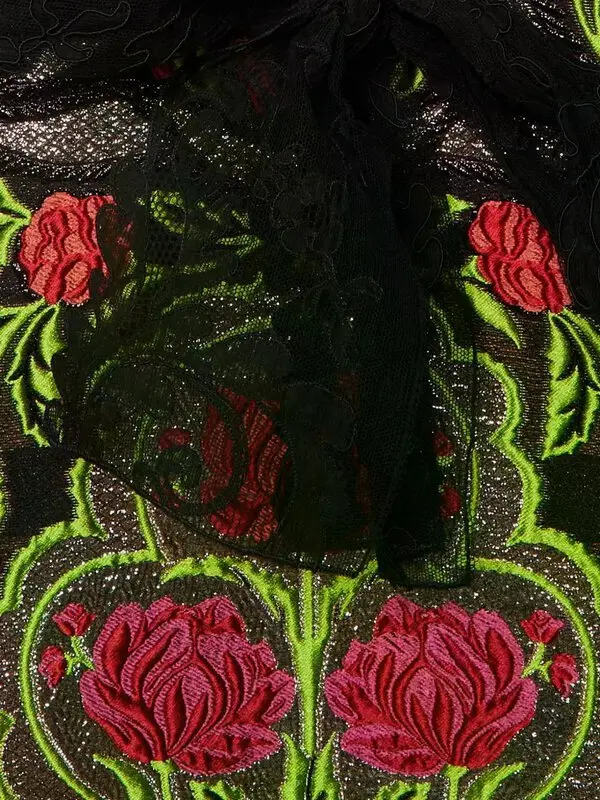 Gucci Floral Jacquard Lace Trim Mini Dress