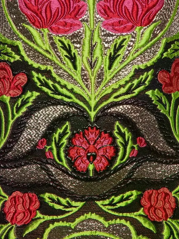 Gucci Floral Jacquard Lace Trim Mini Dress