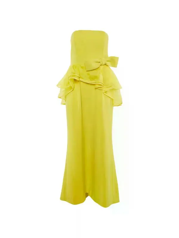 Paule Ka Asymmetrical Frill Maxi Dress