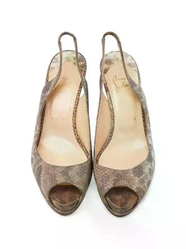 CHRISTIAN LOUBOUTIN Peep-toe Slingback Platform Pumps