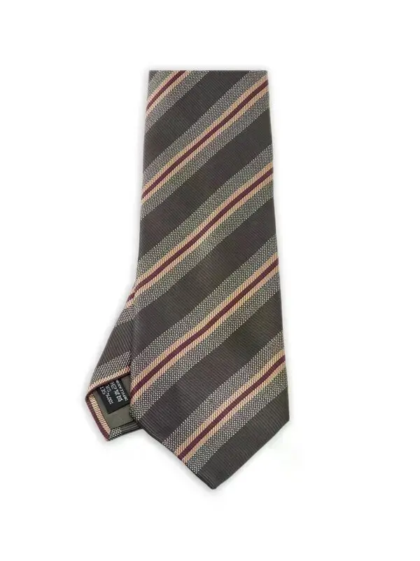 Giorgio Armani Striped Jacquard Neck Tie - Grey