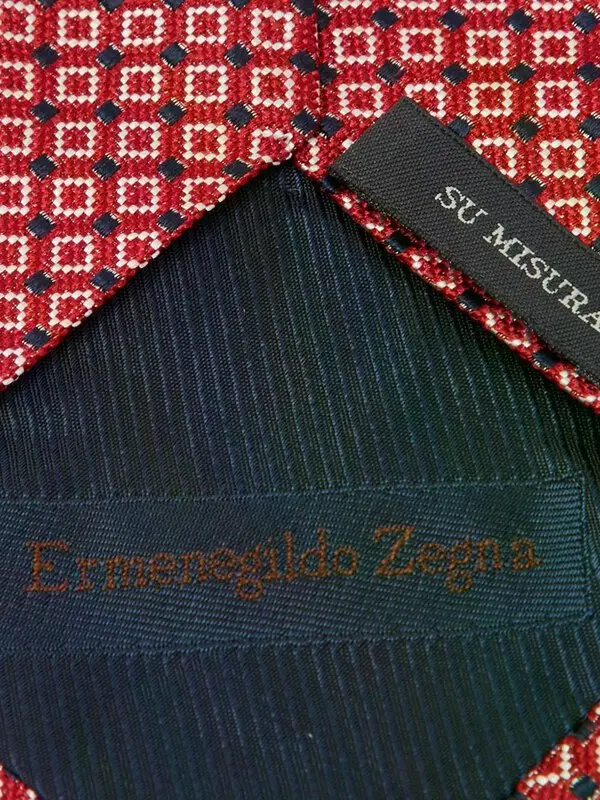 Ermenegildo Zegna Geometric Pattern Silk Tie
