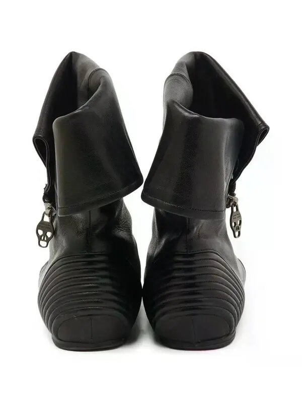 Alexander McQueen Fold-over Leather Ankle Boots