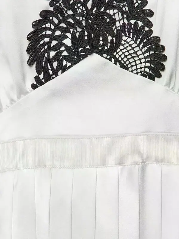SELF-PORTRAIT Lace-trimmed Maxi Dress