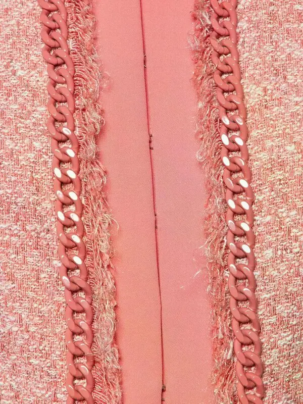 Elisabetta Franchi Tweed Crepe Chain-detail Jacket