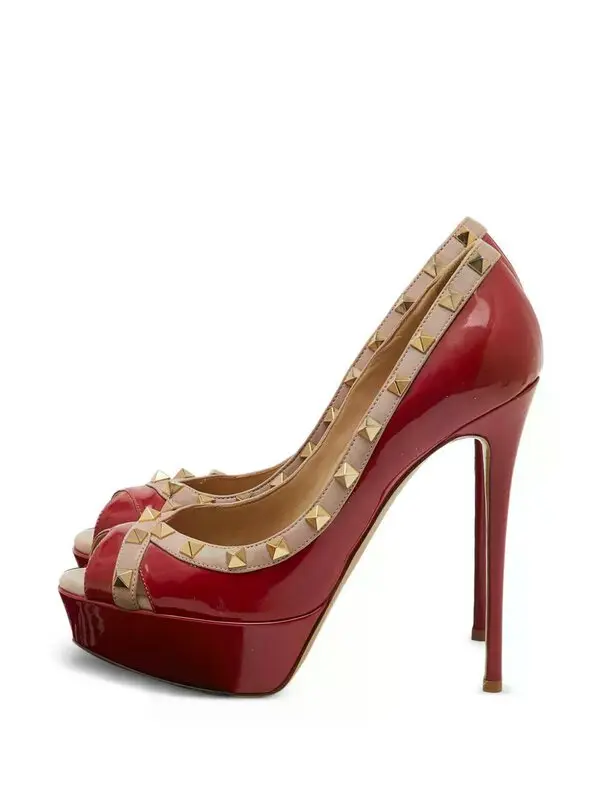 Valentino Garavani Rockstud Peep Toe Platform Pumps