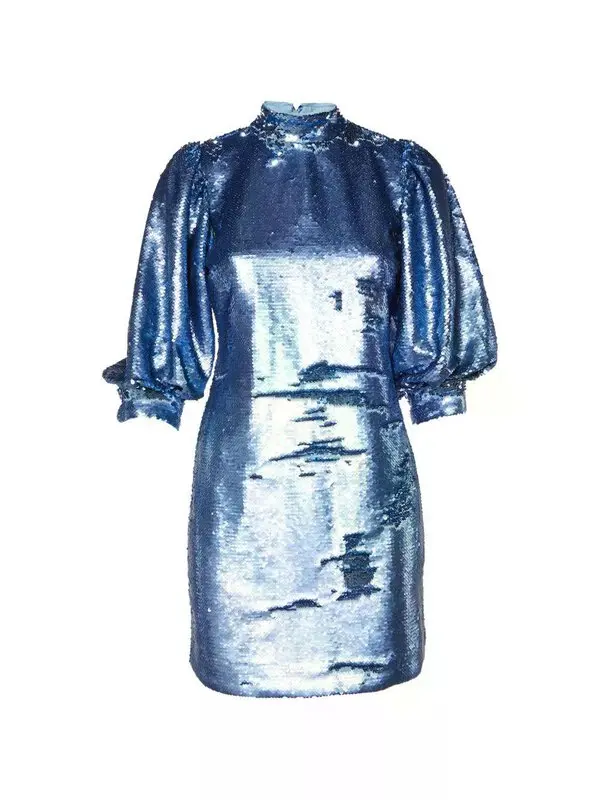GANNI Sequined High Neck Midi Dress