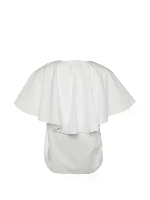 Giambattista Valli Lace-trim Ruffled Cape Top